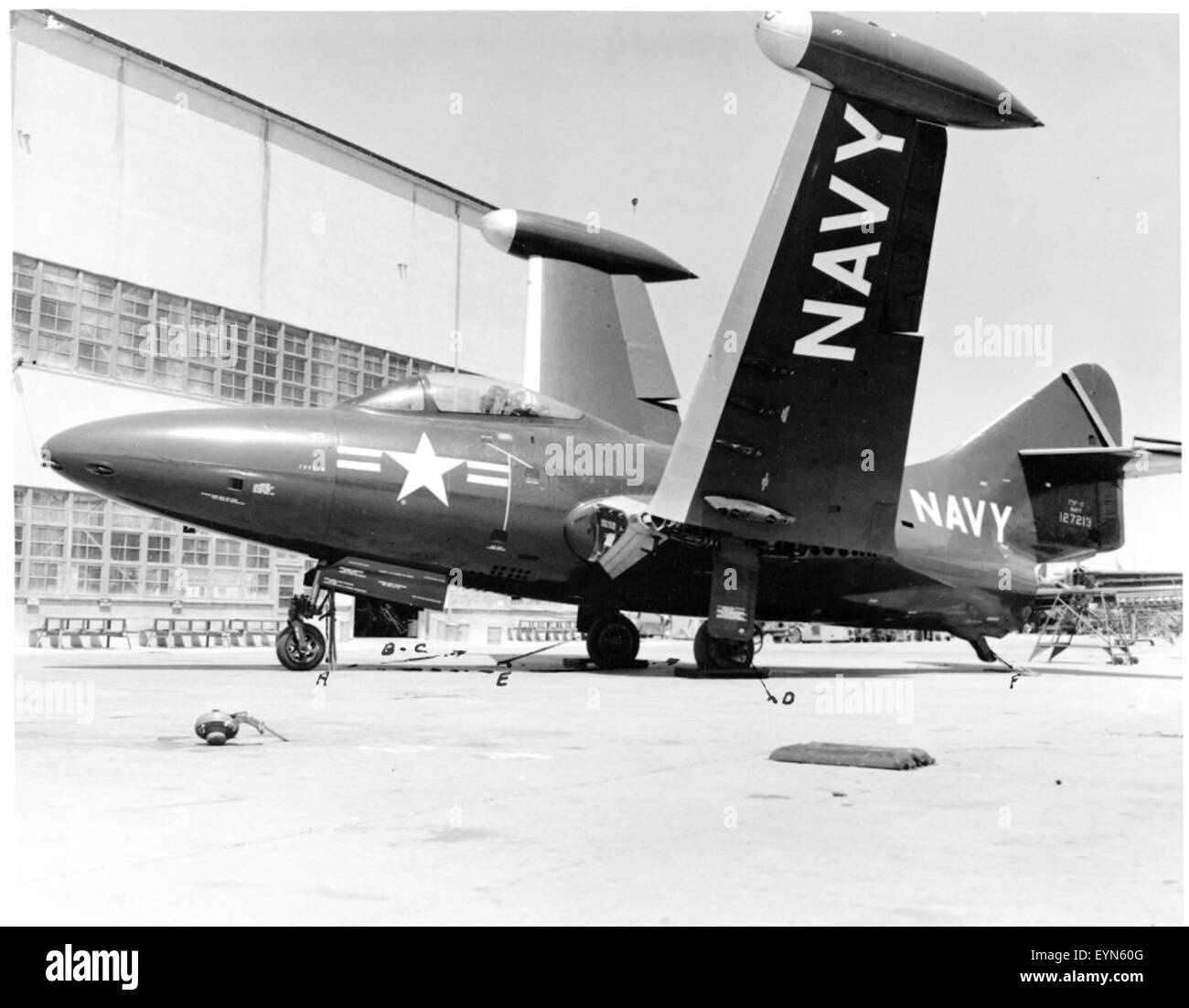 F9F-2 Panther, a jet aircraft of the U.S. Navy, photographed in San ...