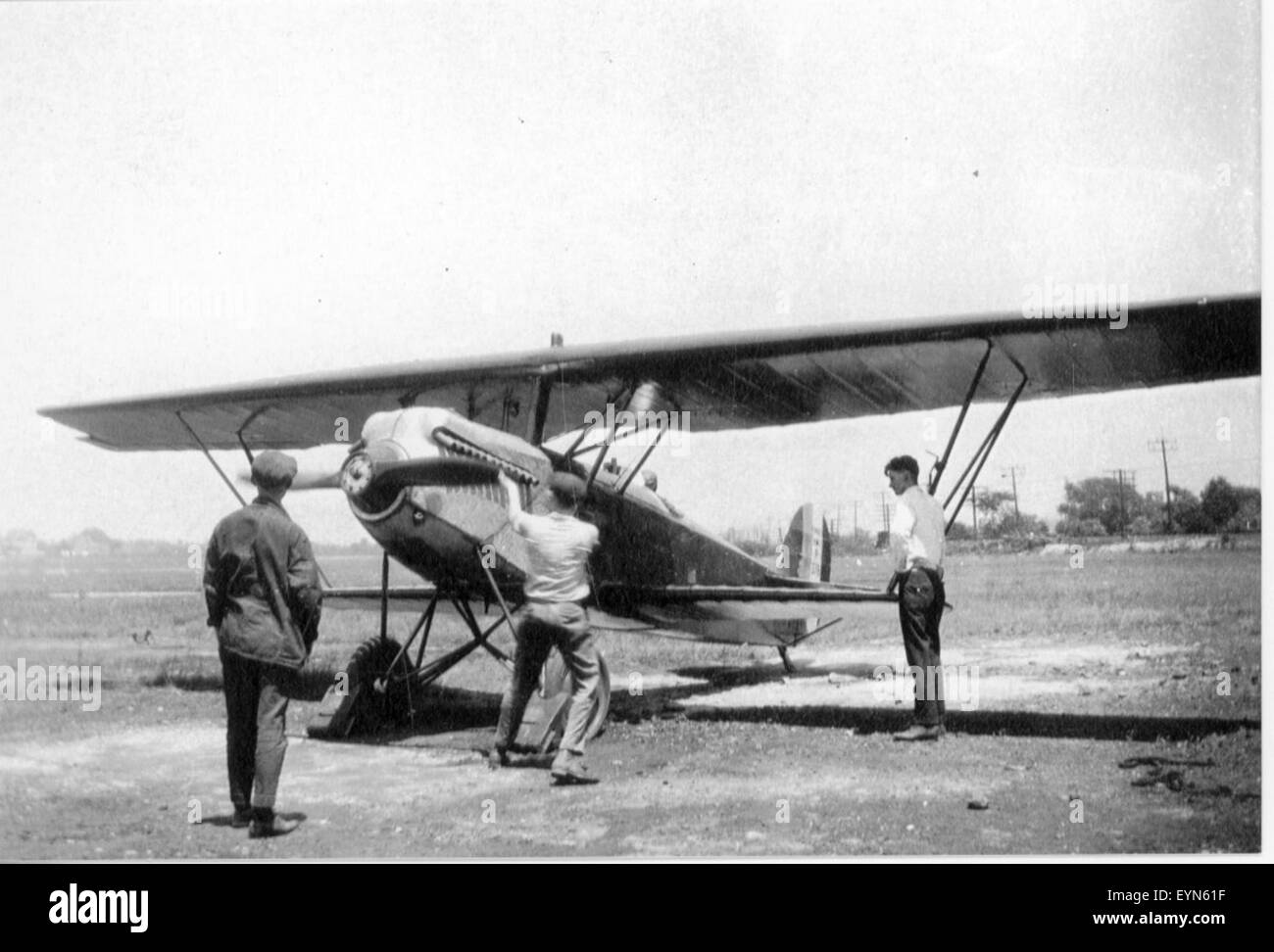 Fokker PW-7, a U.S. Army aircraft from 1924, depicted in a historical ...