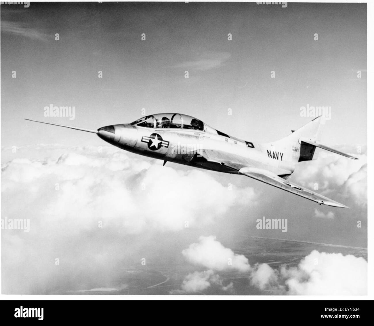 Grumman F9F-8T prototype, an early jet fighter used by the U.S. Navy ...