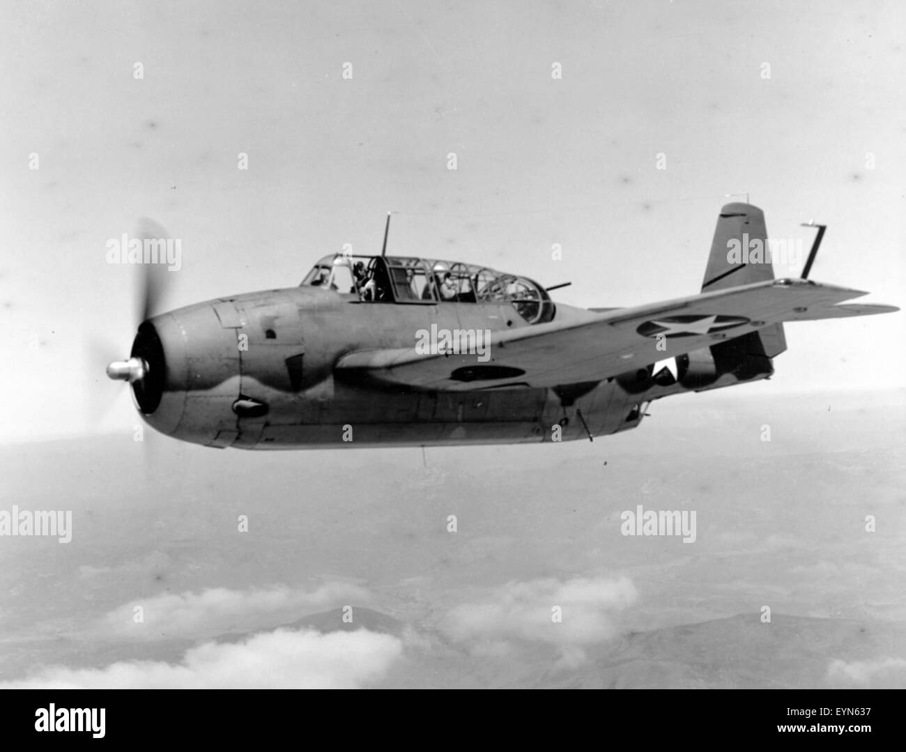 The Grumman TBF-1 Avenger, a torpedo bomber used by the U.S. Navy ...
