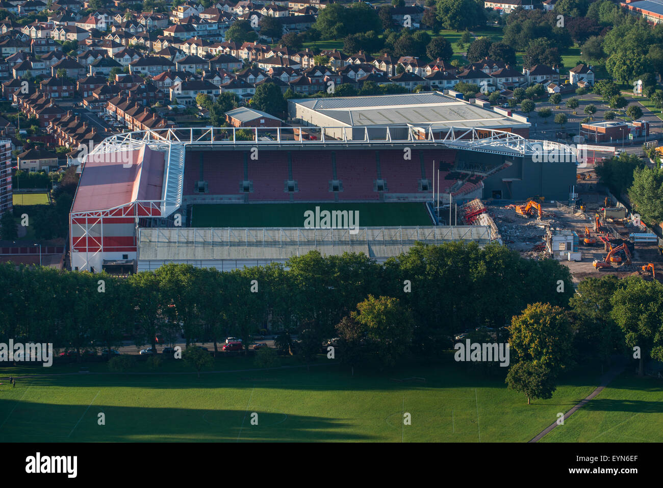 An Aerial view of Ashton Gate Stadium the home ground of Bristol City ...