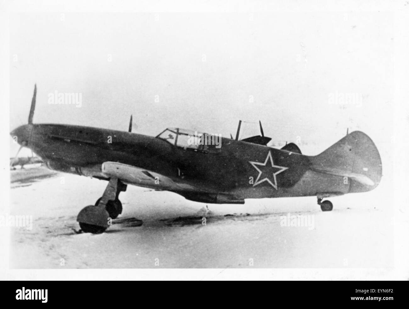 The LAGG-3, a Soviet fighter aircraft from World War II, shown in a print by Salo. Known for its ...
