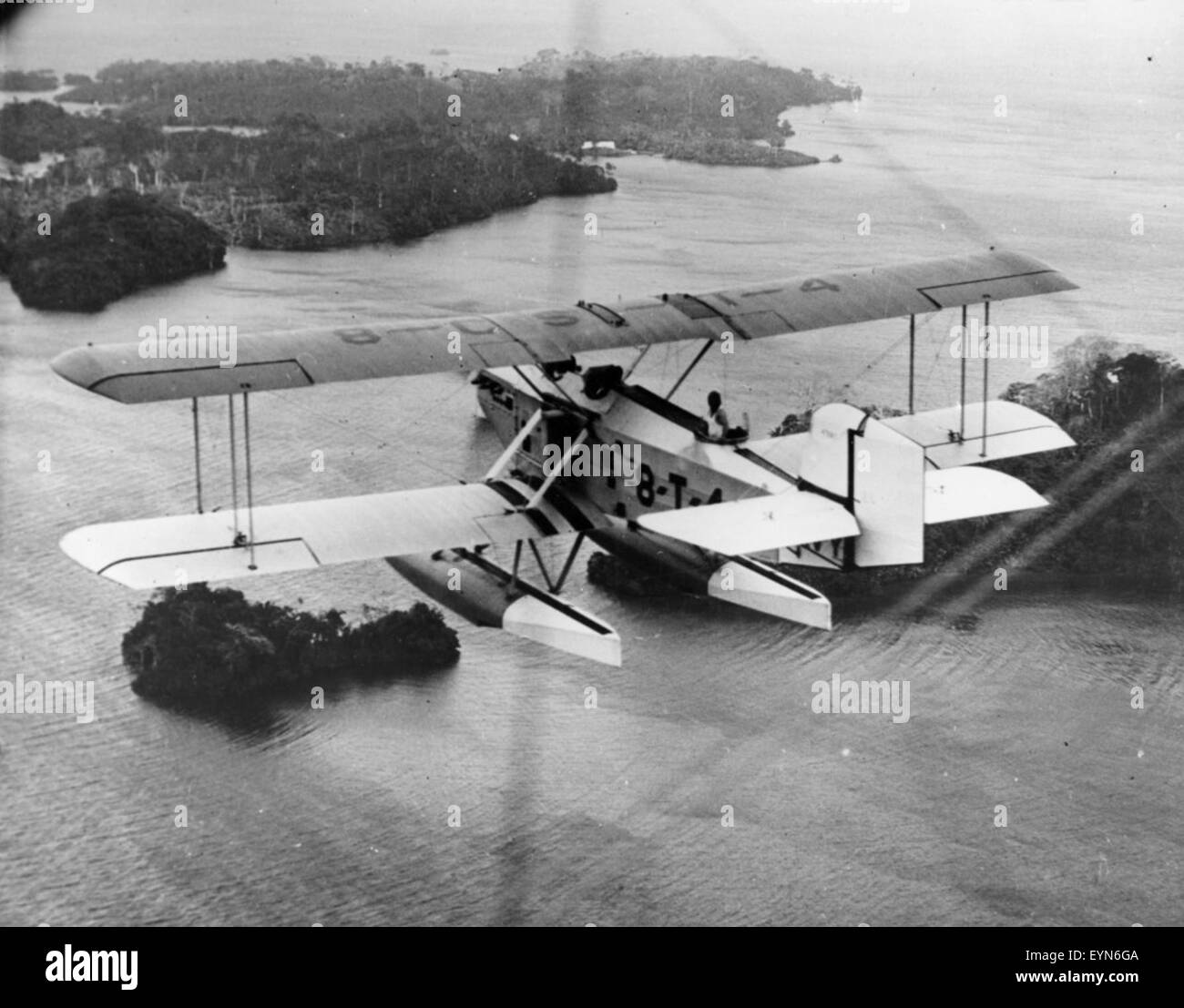 The Martin T3M-2, a U.S. Navy torpedo bomber, shown in a historical ...