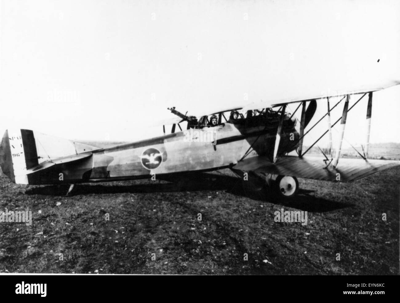A photograph of Colonel Mitchell in front of a Spad XVI, a French-built ...