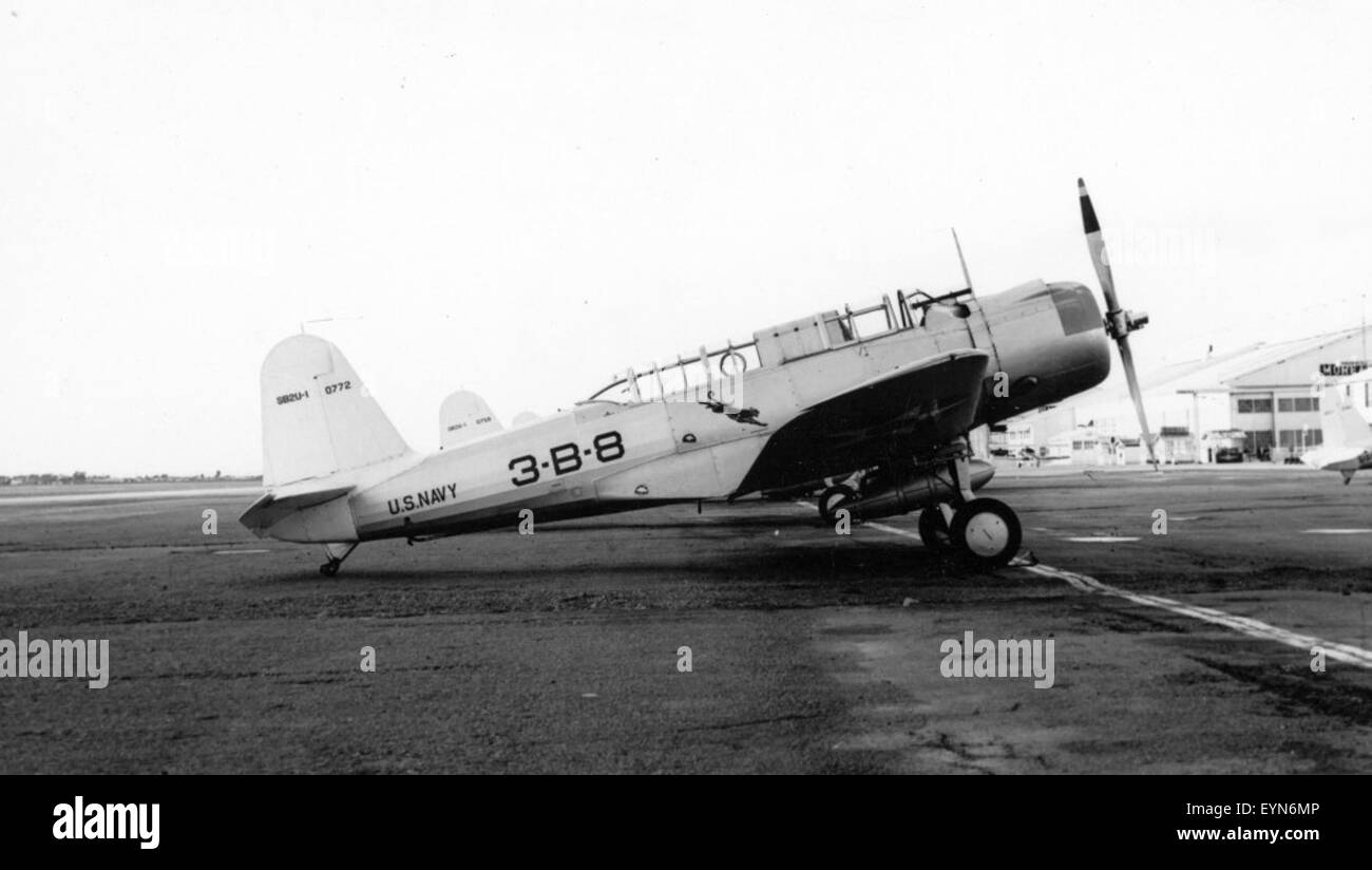 Vought SB2U-1 Vindicator, a U.S. Navy dive bomber, photographed by ...