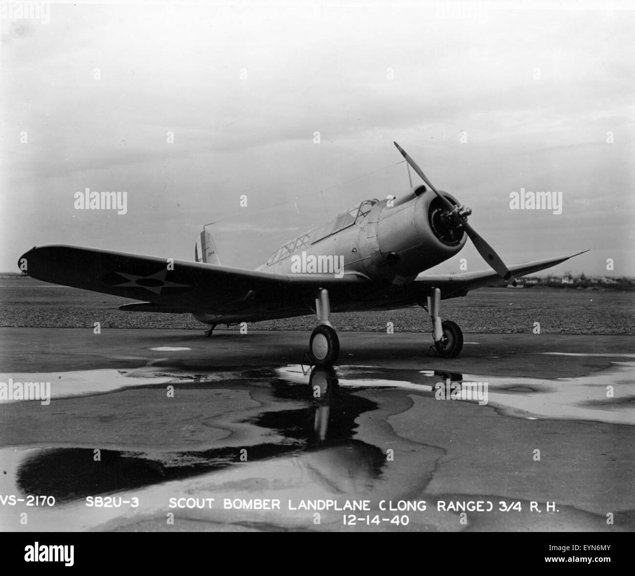 The Vought SB2U-3 Vindicator, a dive bomber used by the U.S. Navy ...