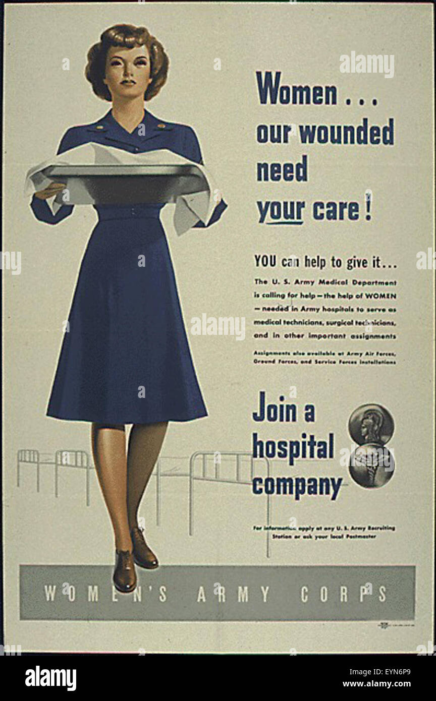 Women's Army Corps Poster, a recruitment poster from World War II ...