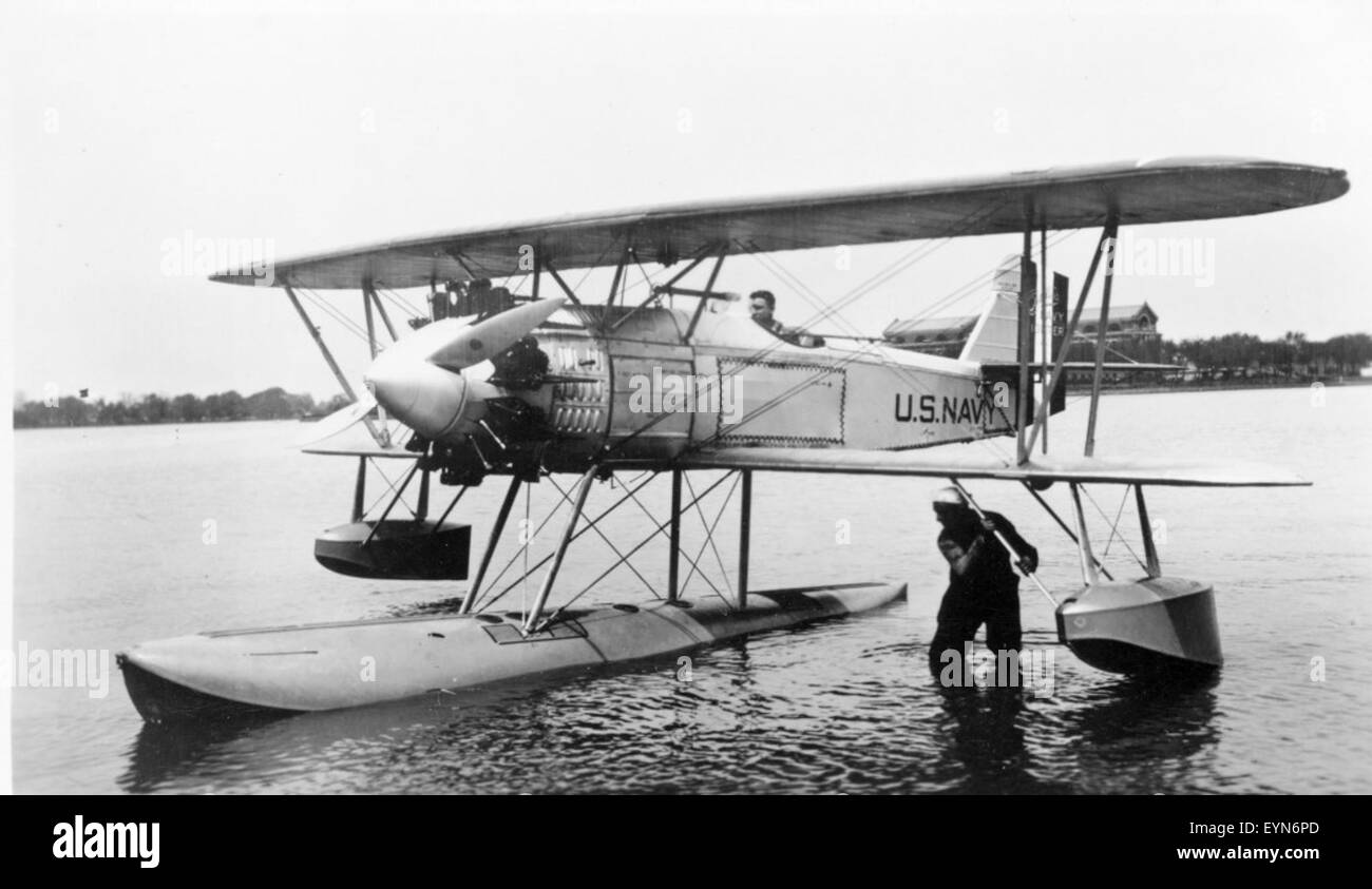 The XF7C-1, an experimental U.S. Navy fighter aircraft with floats ...