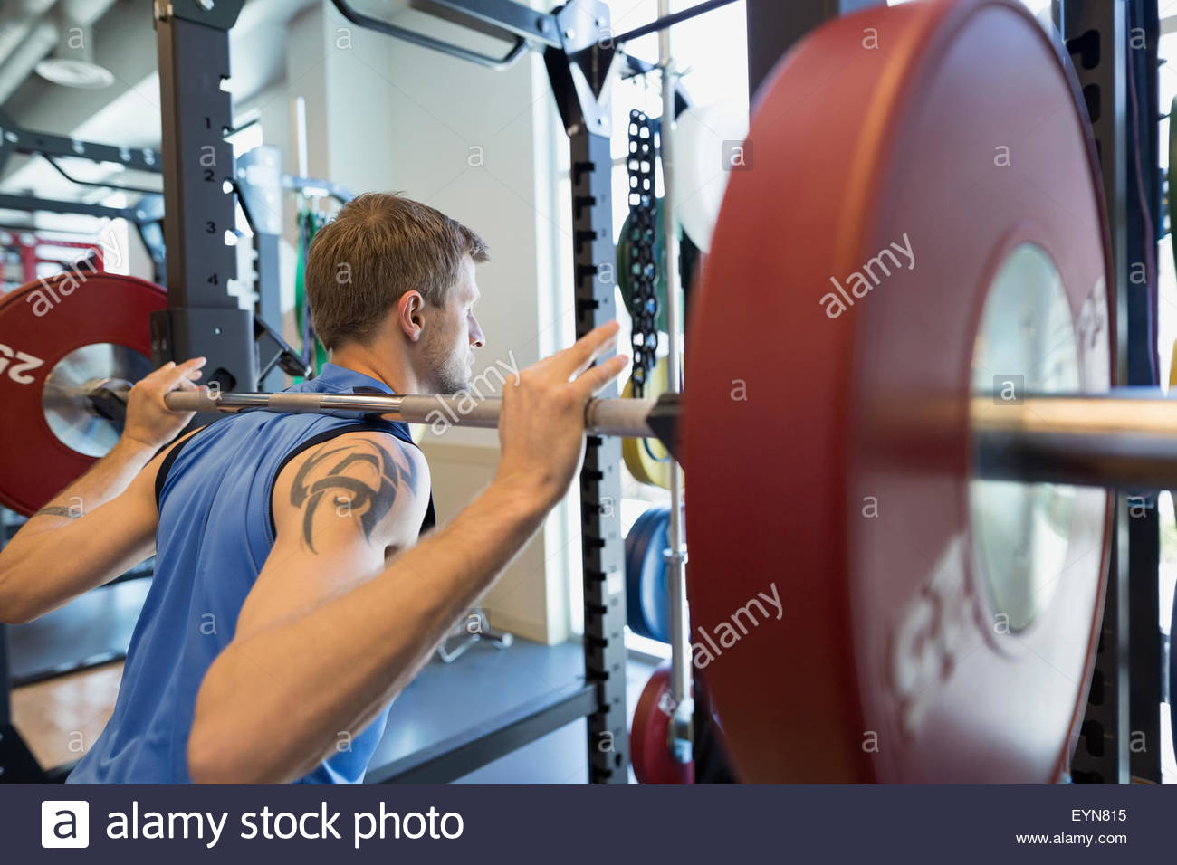 Man squatting rear view hi-res stock photography and images - Alamy