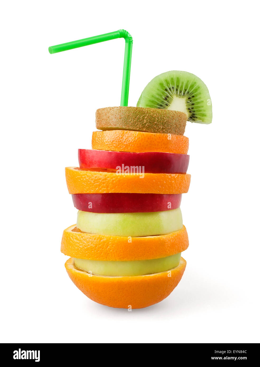 Tropical mixed fruit on white background Stock Photo - Alamy