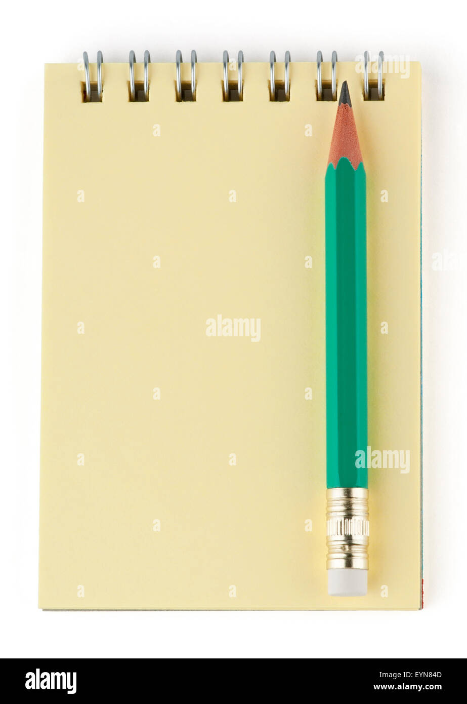 Simple pencil and notebook on white background Stock Photo - Alamy