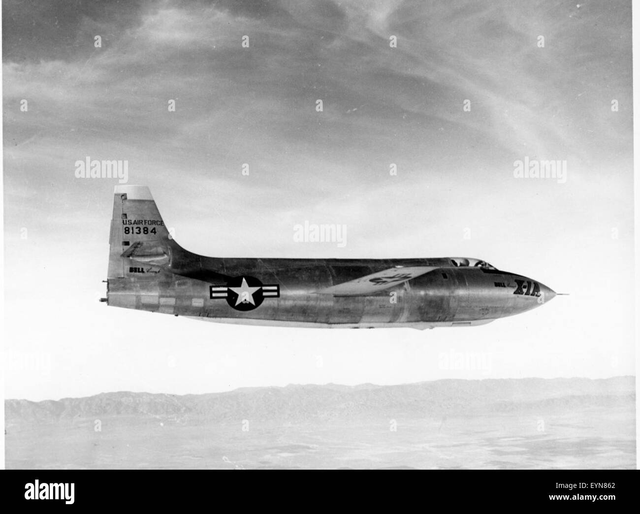 Bell X-1, the first aircraft to break the sound barrier, captured in a ...