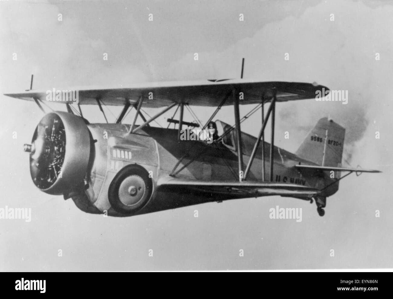 Curtiss BF2C-1, a biplane used by the U.S. Navy, took its first flight ...