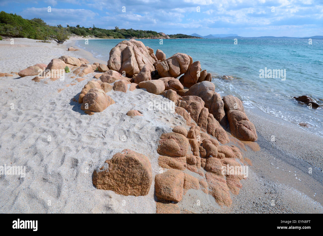 Costa Smeralda,Sardinia,Italy: rocks and sea of La Celvia Beach Stock ...