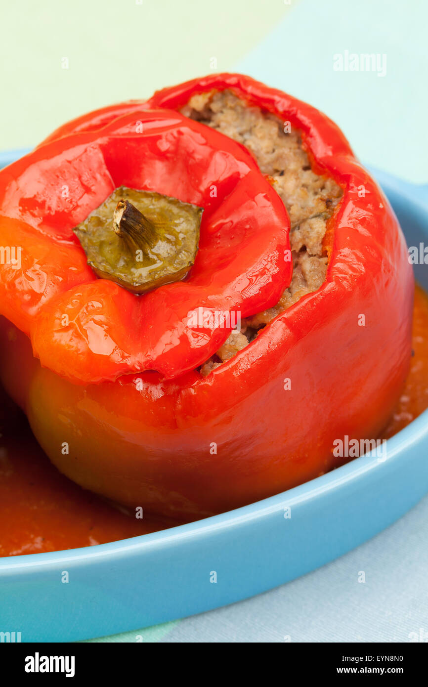 Stuffed red pepper Stock Photo - Alamy