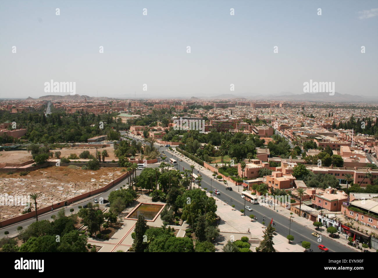 City view of Marrakech, Morocco, Aerial view of Marrakesh skyline Stock ...