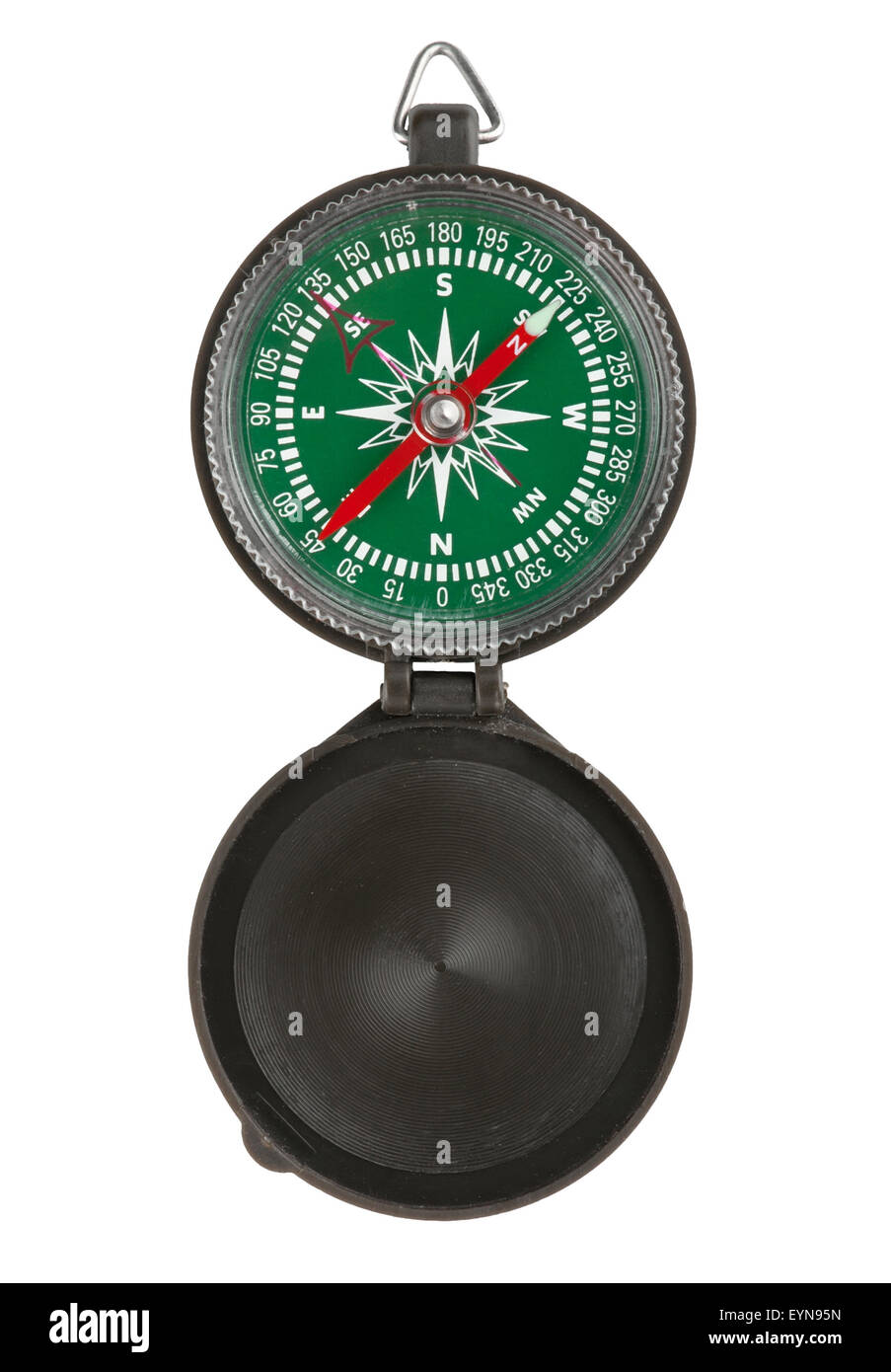 Compass closeup on a white background Stock Photo - Alamy