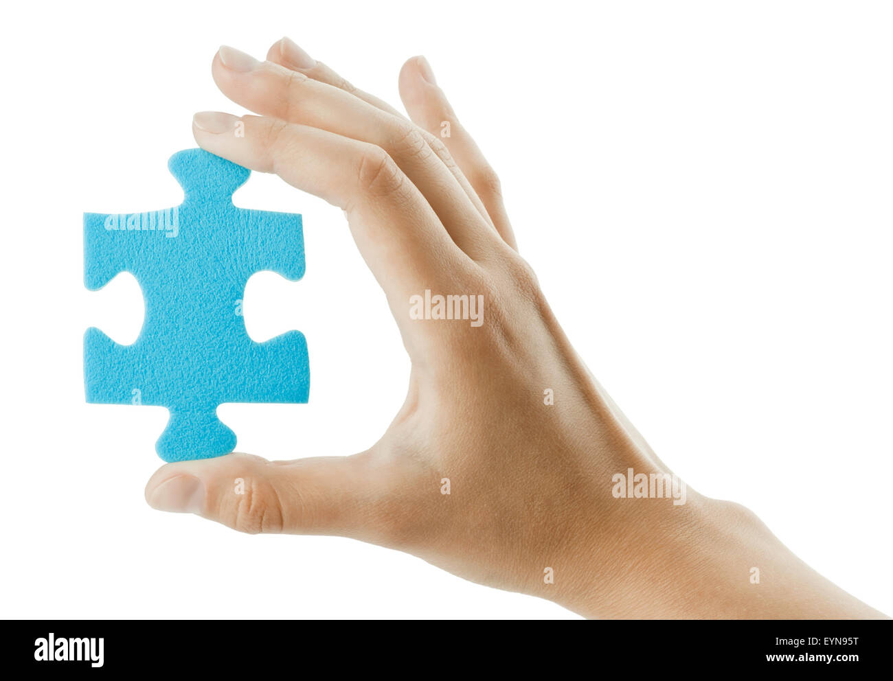 Hand holds puzzle isolated on white background Stock Photo - Alamy