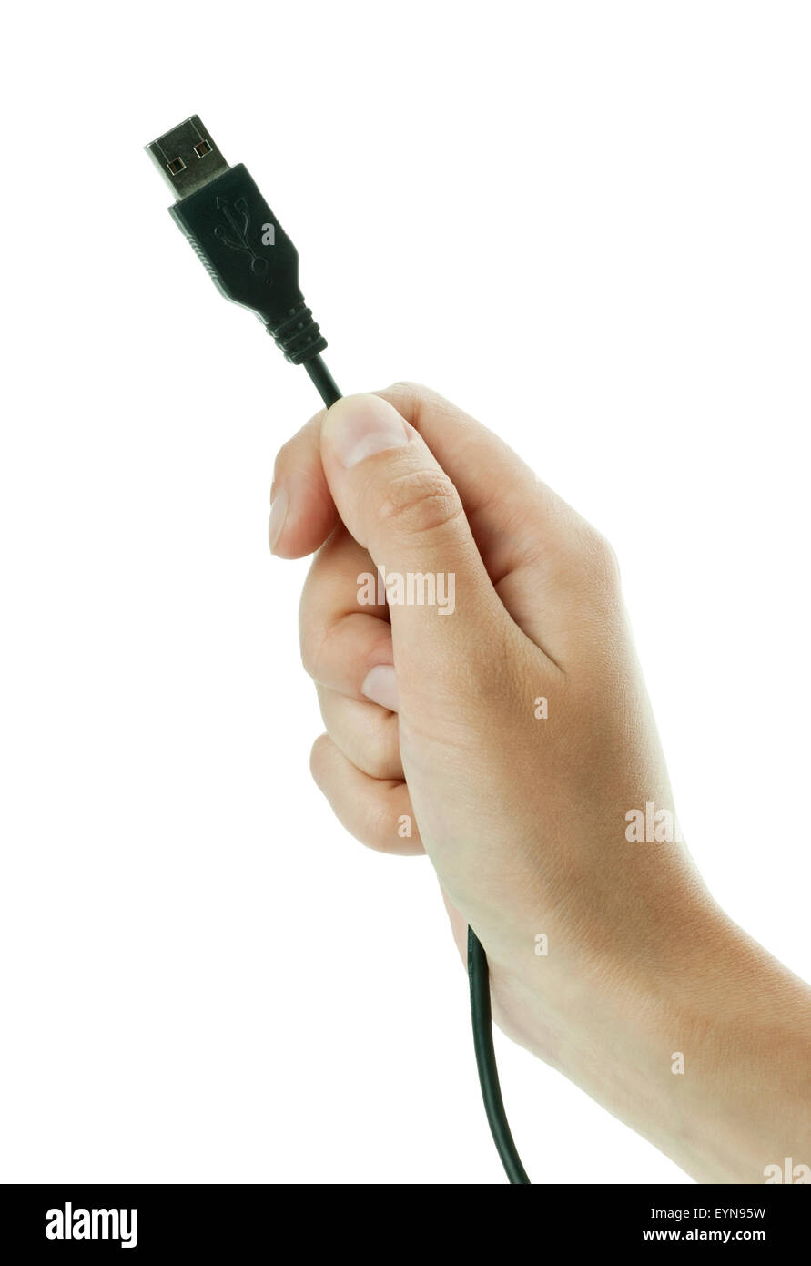 Hand hold usb cable hi-res stock photography and images - Alamy