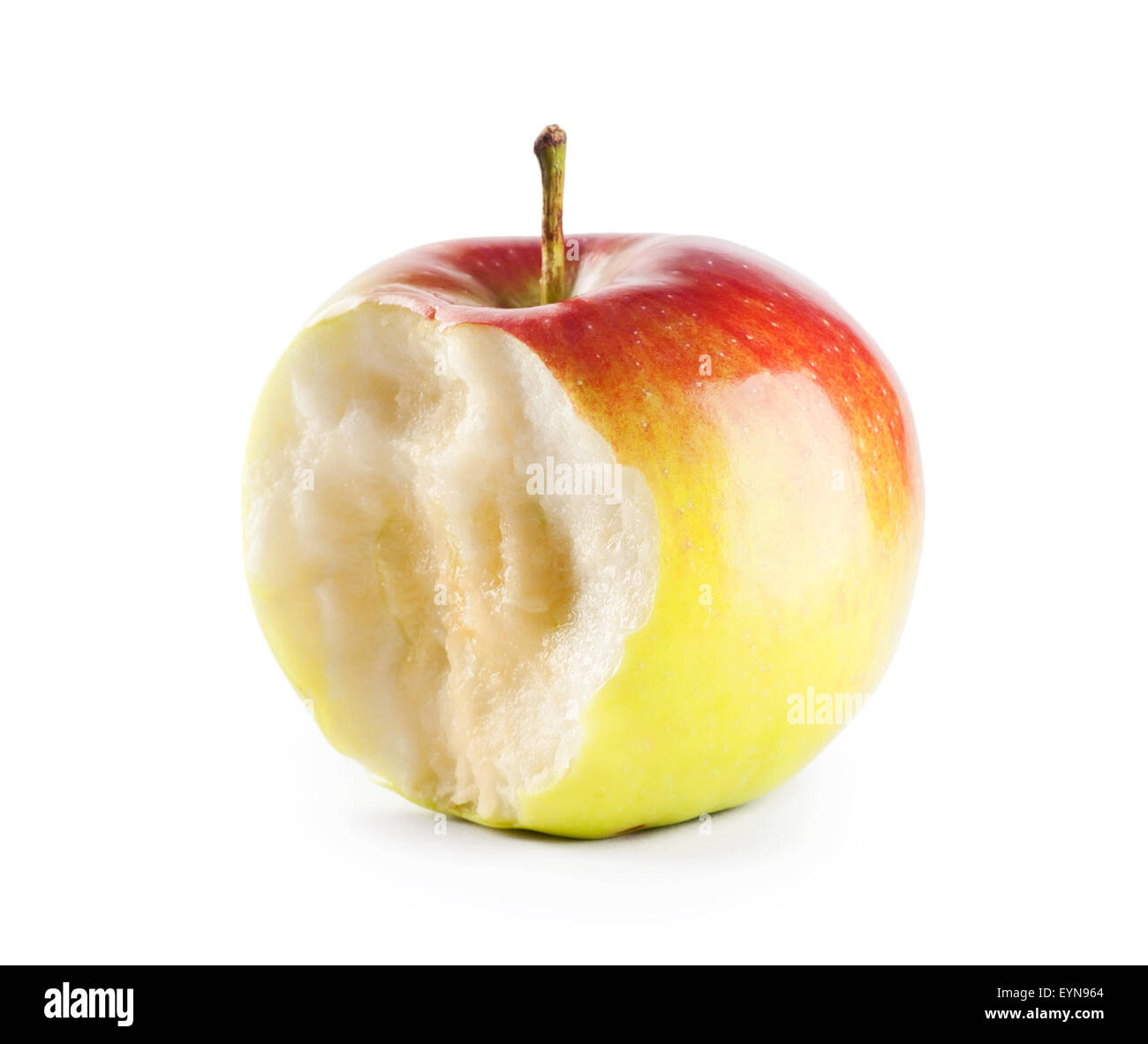 Bitten apple closeup isolated on white background Stock Photo - Alamy