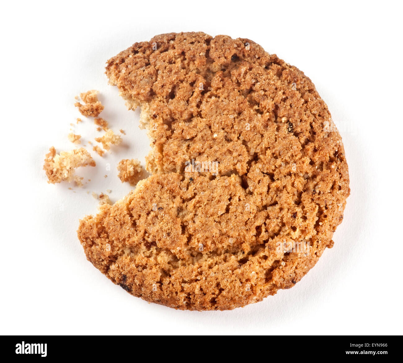 Cookies and crumbs closeup on white background Stock Photo - Alamy