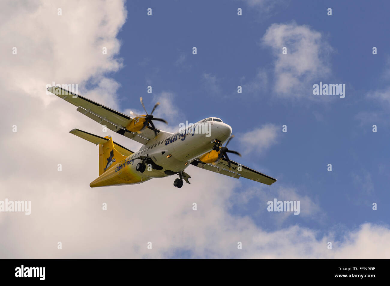 ATR 42/72 final approach to land at Bristol International Airport Stock ...