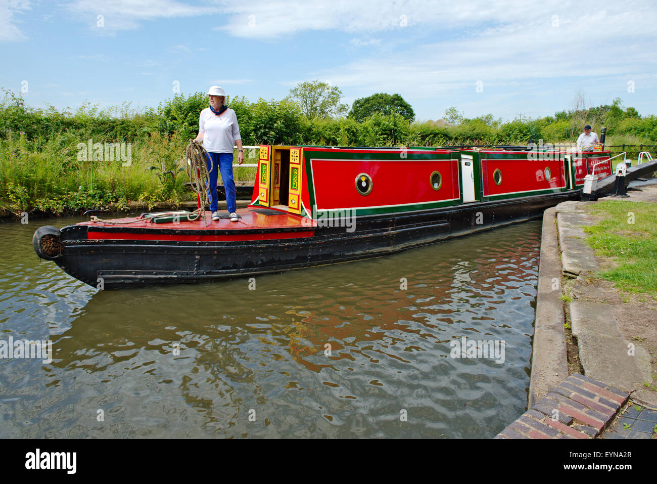 Canal narrow boat on Birmingham and Fazeley Canal, Sutton Coldfield ...