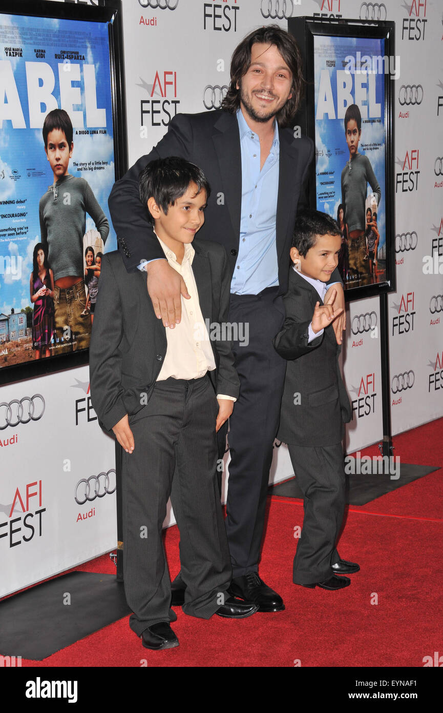 LOS ANGELES, CA - NOVEMBER 7, 2010: Director Diego Luna with actors ...