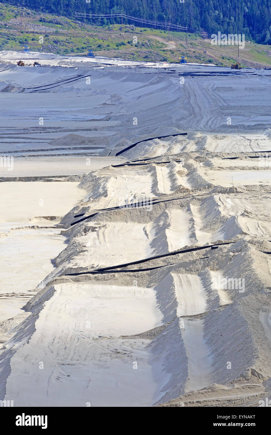 Tailings impoundment dam under construction, Highland Valley copper ...
