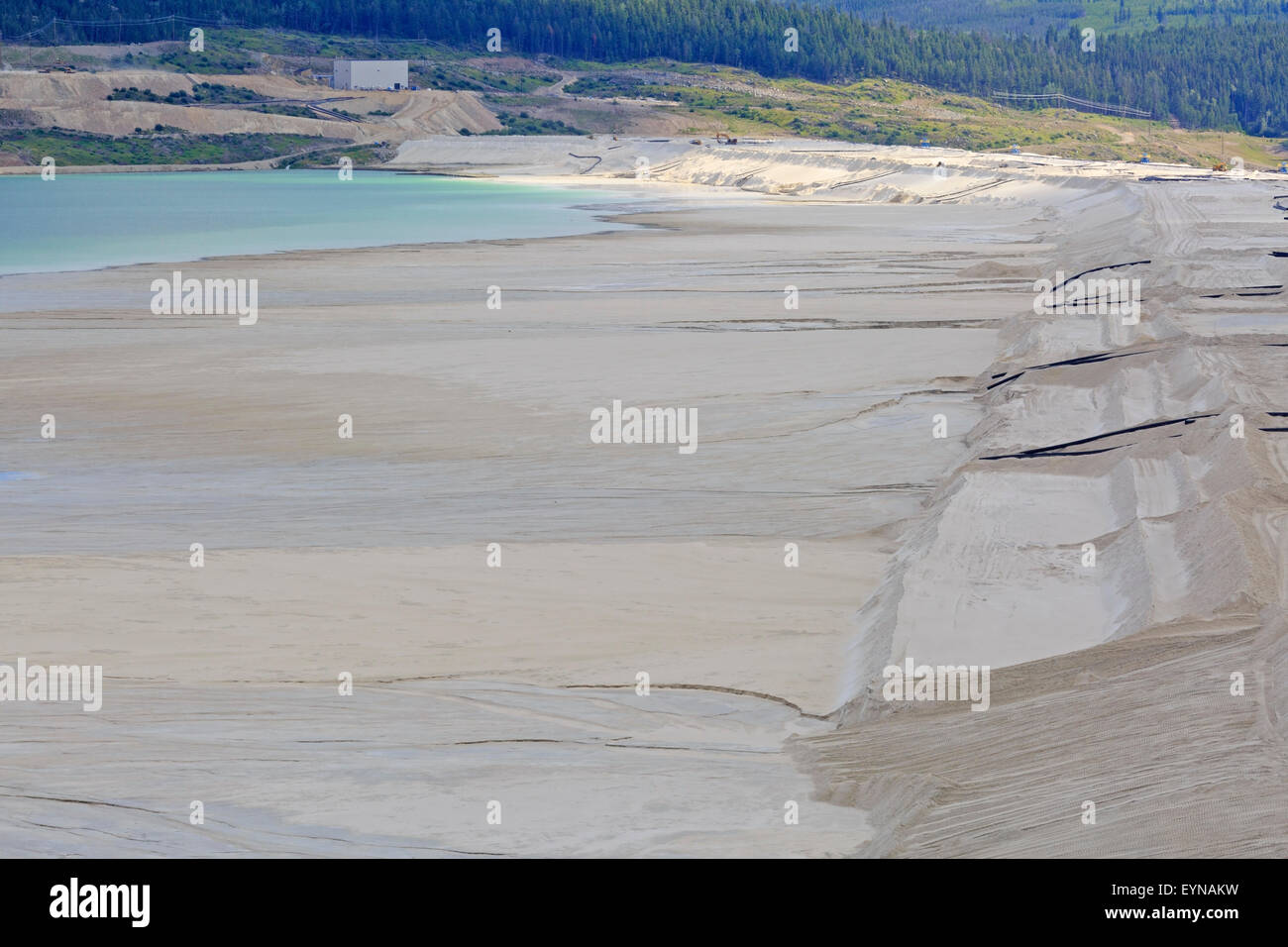 Tailings impoundment dam under construction, Highland Valley copper ...
