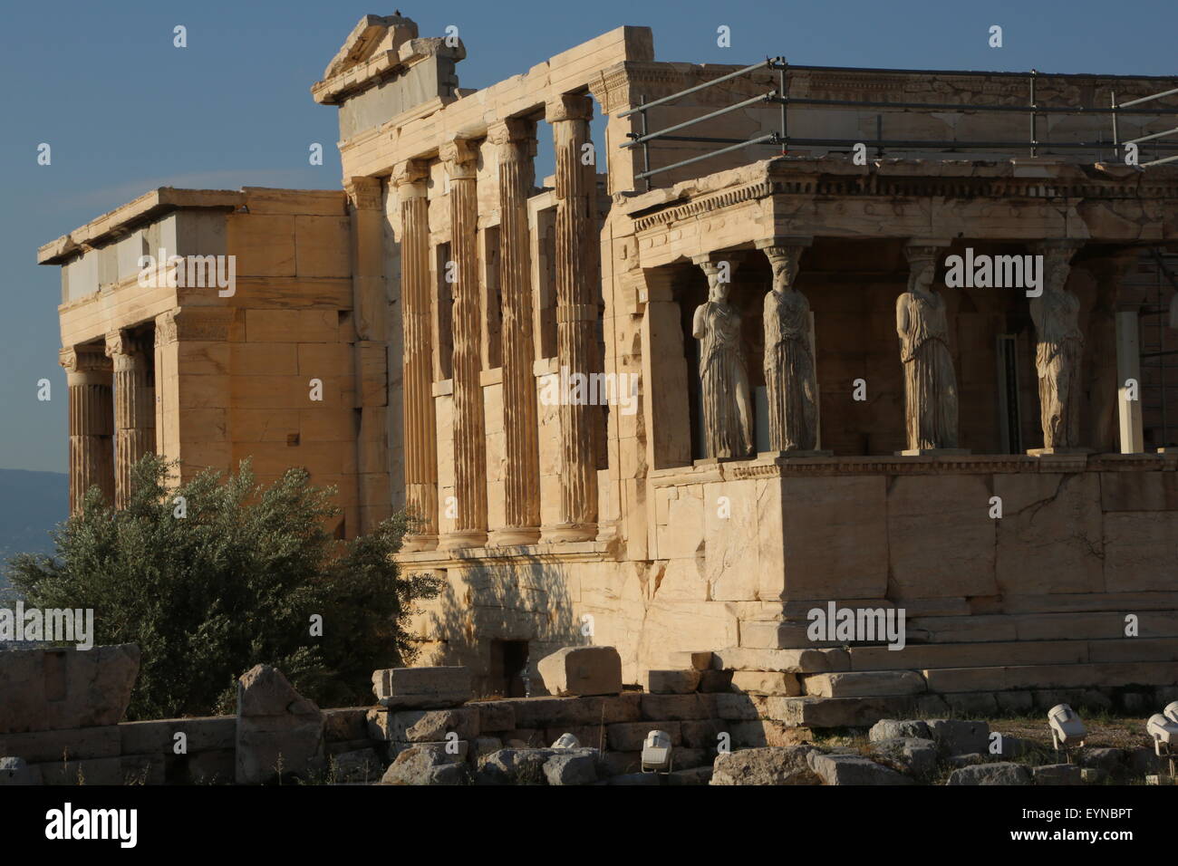 Erechtheion, Acropolis monuments in Athens Greece Stock Photo - Alamy