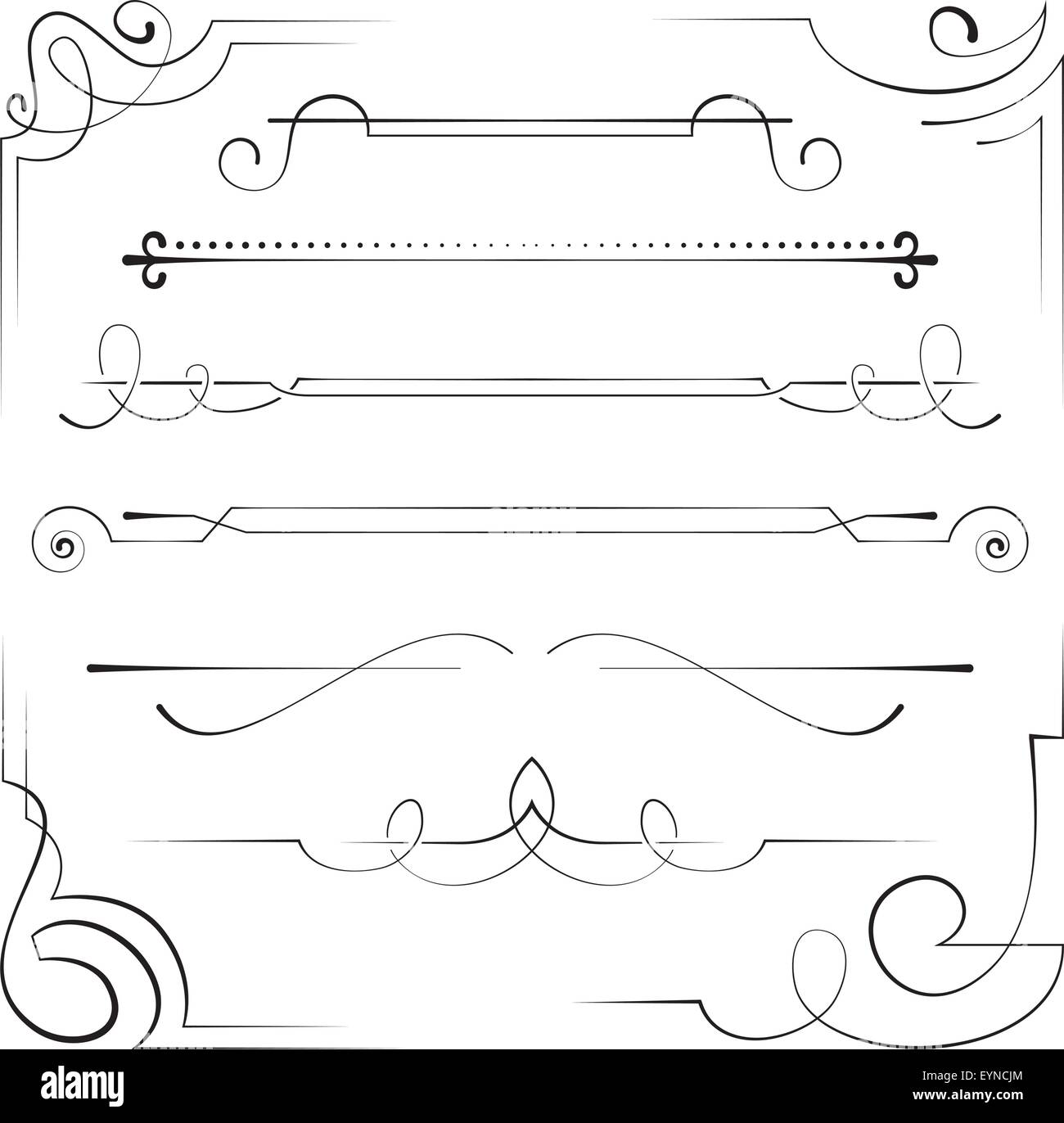 Vintage set vector frame and border with swirls Stock Vector Image ...