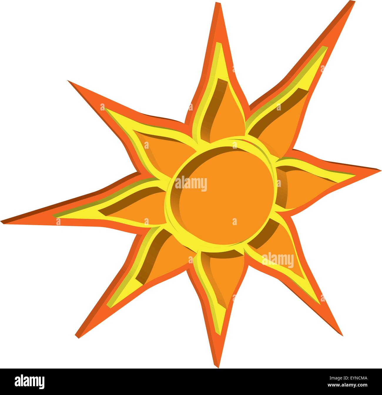 Vector orange sun with a volumetric effect Stock Vector Image & Art - Alamy