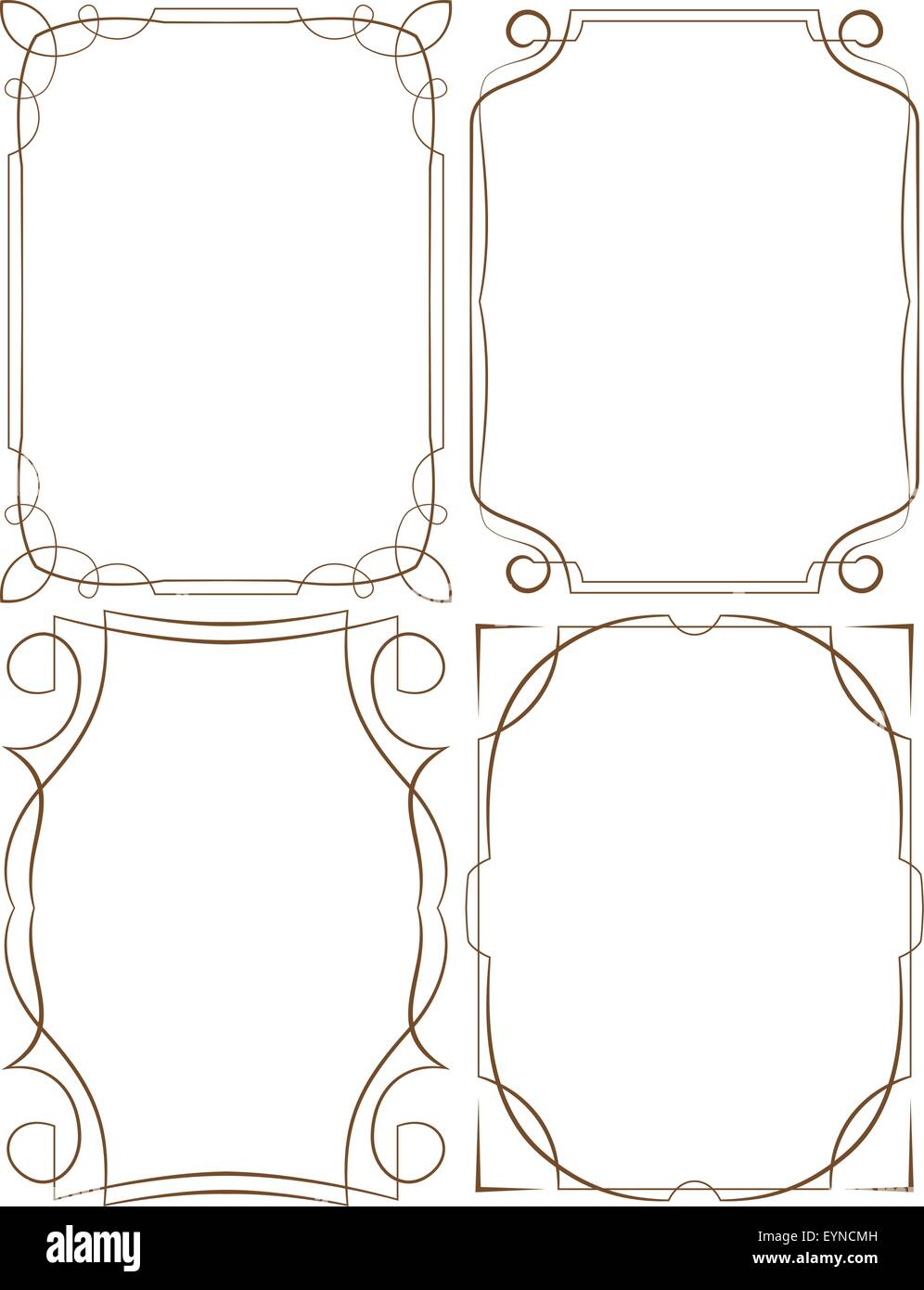 Four vector delicate frames. Set on a white background Stock Vector ...