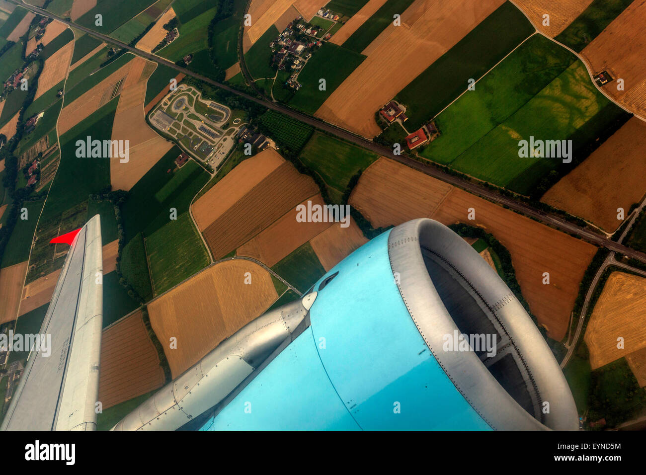 Airbus A320 Austrian plane engine landscape aerial view Stock Photo - Alamy