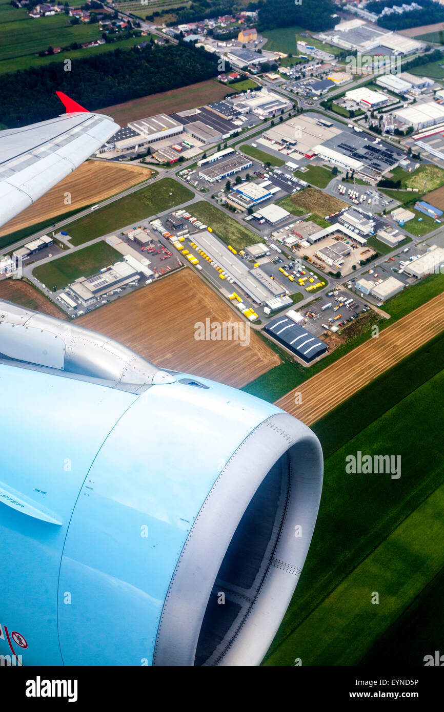 Airbus A320 plane engine A view from a plane airplane engine view wing ...