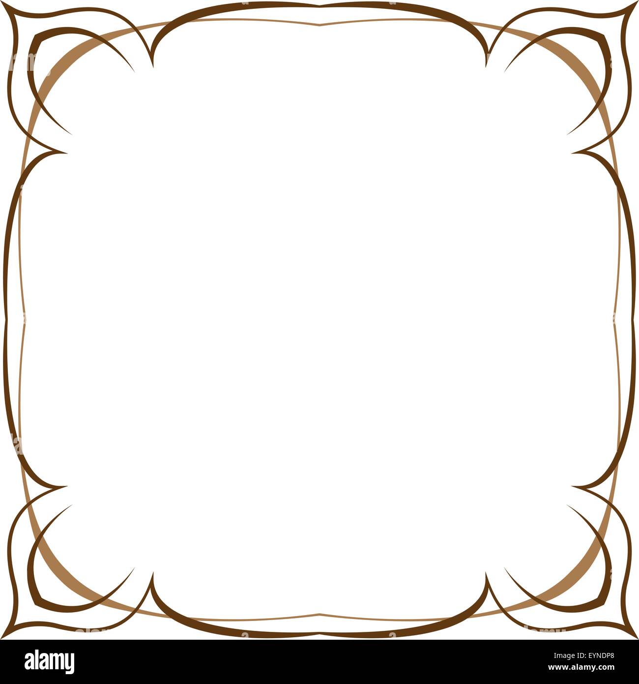 Multilayer vector elegant brown frame on a white background Stock ...