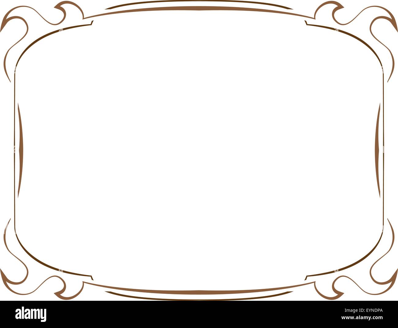 Multilayer vector elegant brown frame on a white background Stock ...