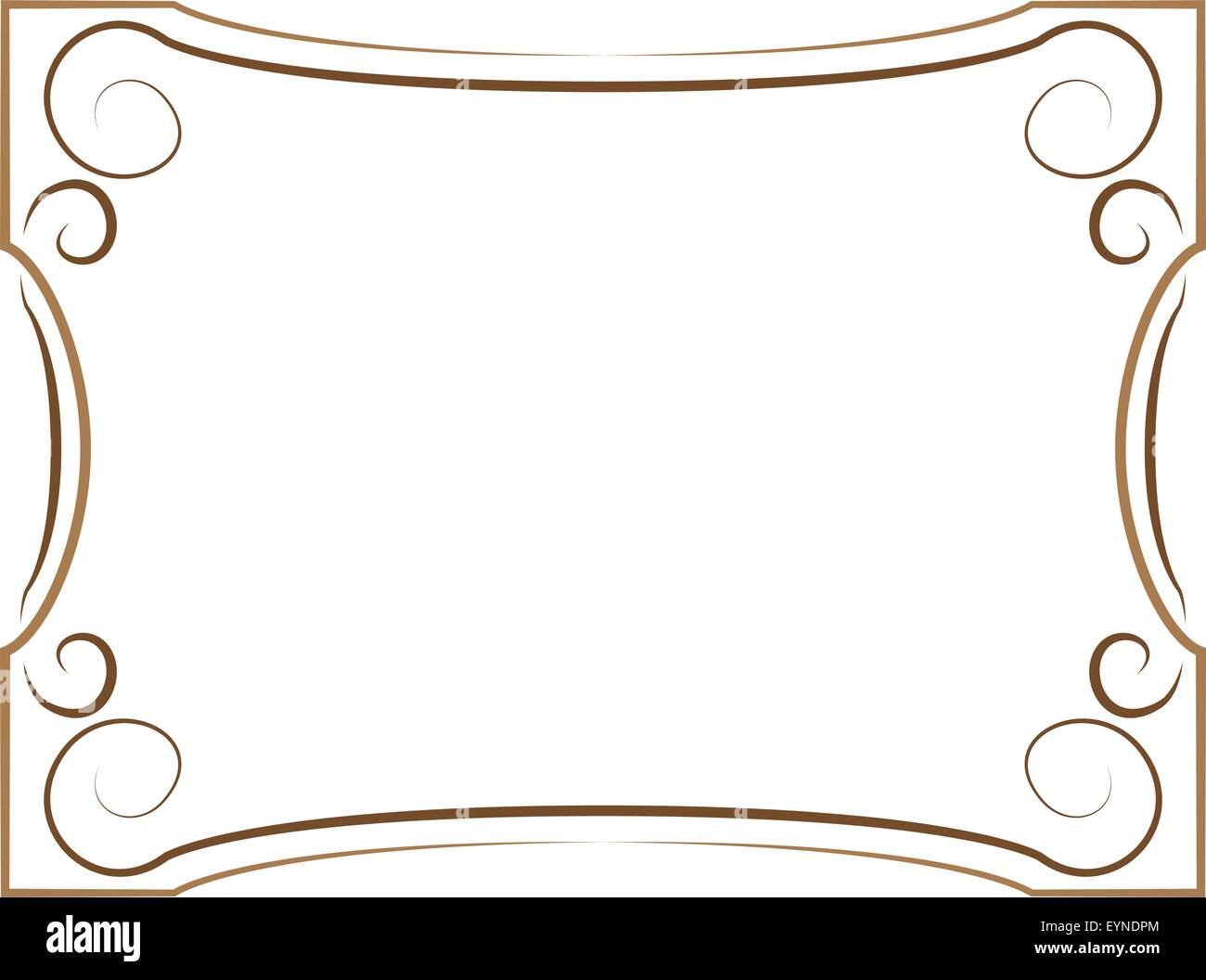 Multilayer vector elegant brown frame on a white background Stock ...