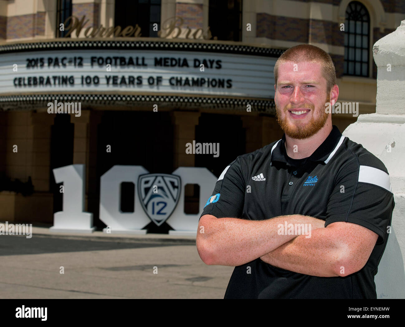 Burbank, CA. 30th July, 2015. UCLA Bruins center Jake Brendel ...