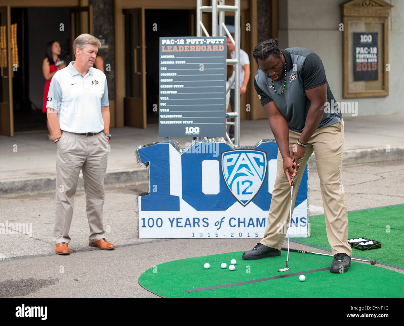 Burbank, CA. 30th July, 2015. Colorado Buffaloes offensive lineman ...