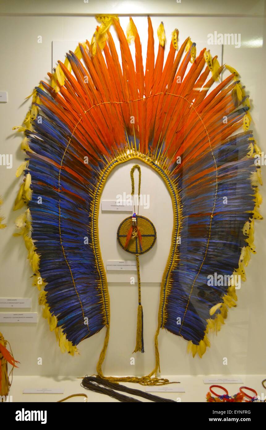 Traditional tribal articles on display in the 'Amazonian Indigenous ...