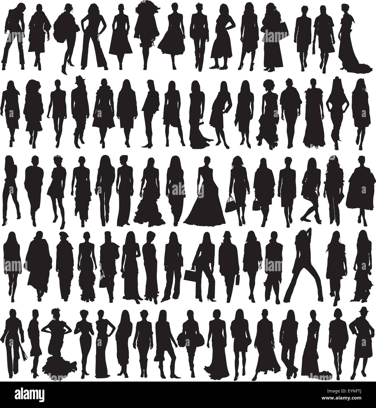 Lots of female models isolated on white Stock Vector Image & Art - Alamy