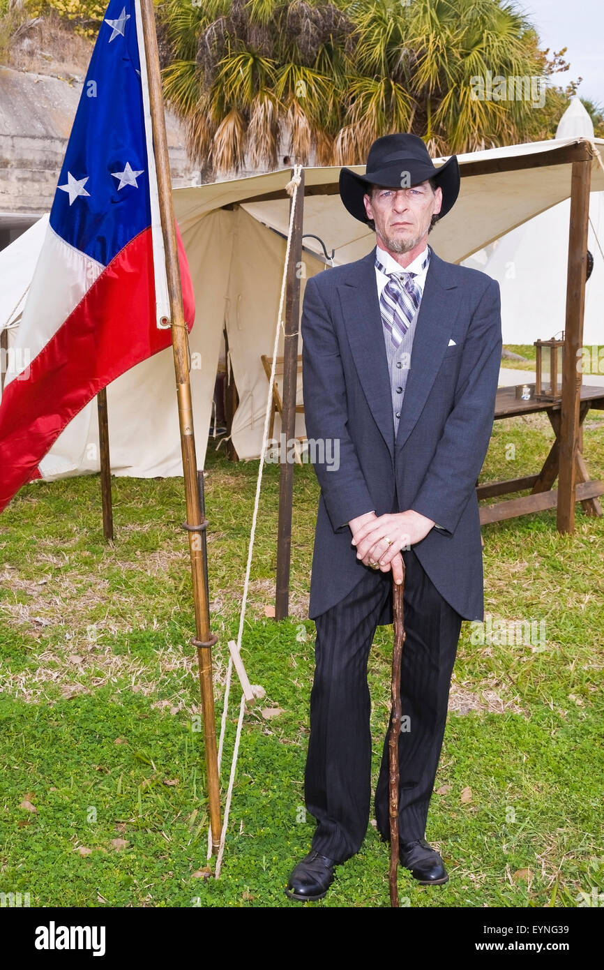 Jefferson Davis reenactor (George A. Young Sr.) at the Battle of ...