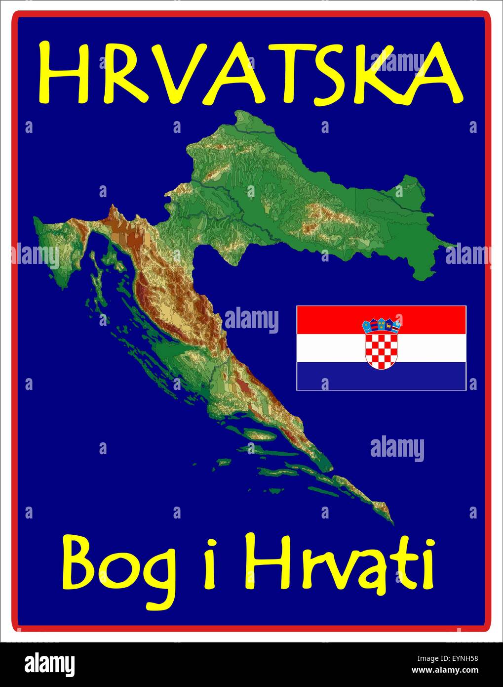 Croatia Motto Flag Map High Resolution Stock Photography and Images - Alamy