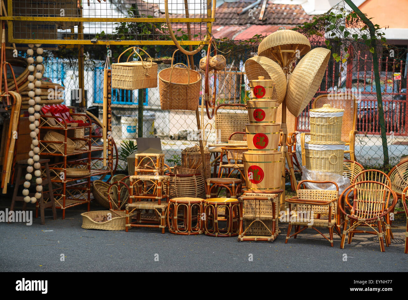 Bamboo furniture on street side sales Stock Photo - Alamy