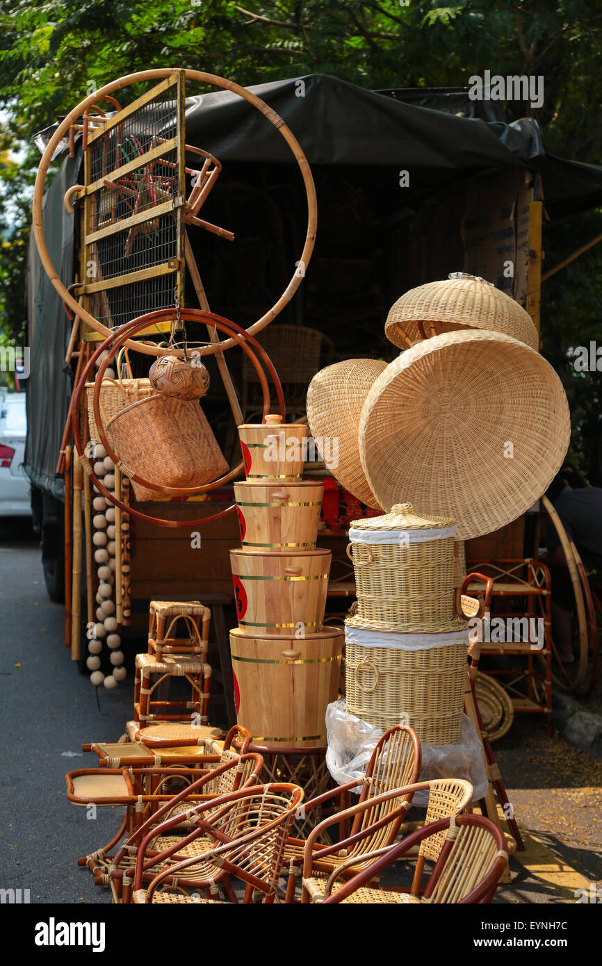 Bamboo furniture on street side sales Stock Photo - Alamy