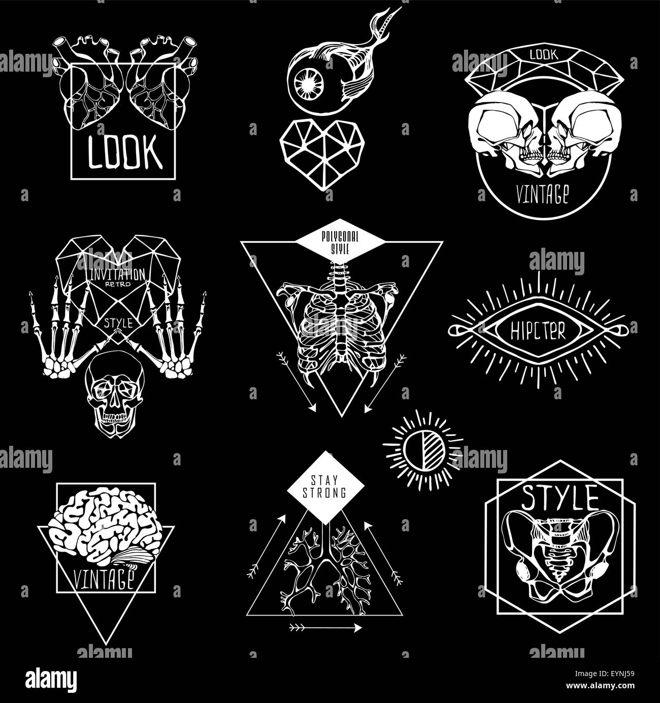Set of Labels with human Stock Vector Image & Art - Alamy