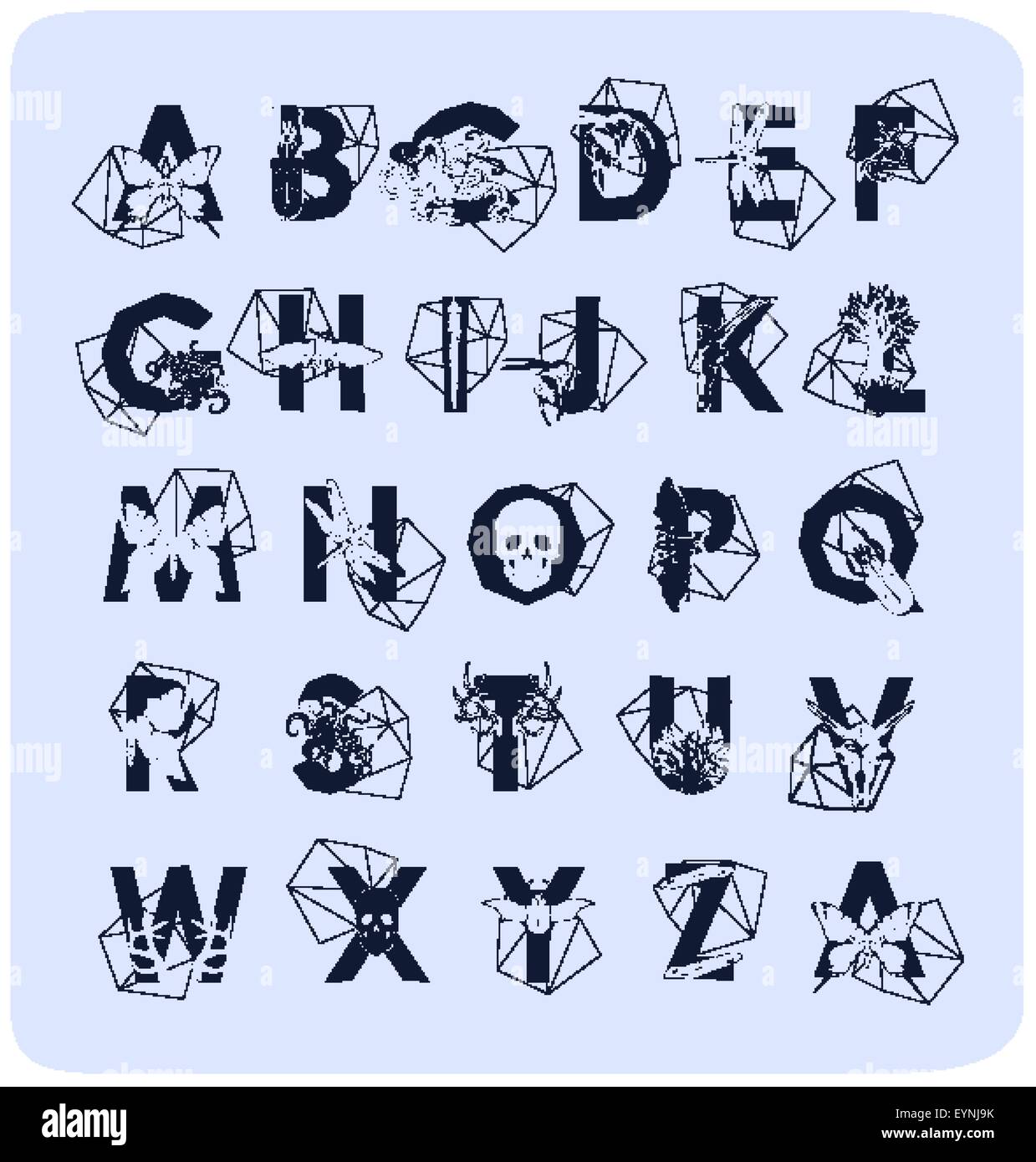 Polygonal geometric font Stock Vector Image & Art - Alamy