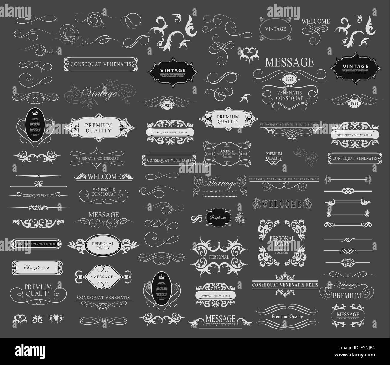 Set of calligraphic elements for design Stock Vector Image & Art - Alamy